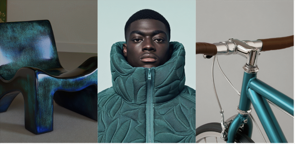 De acordo com a WGSN, a cor do ano de 2026 será a Transformative Teal ...
